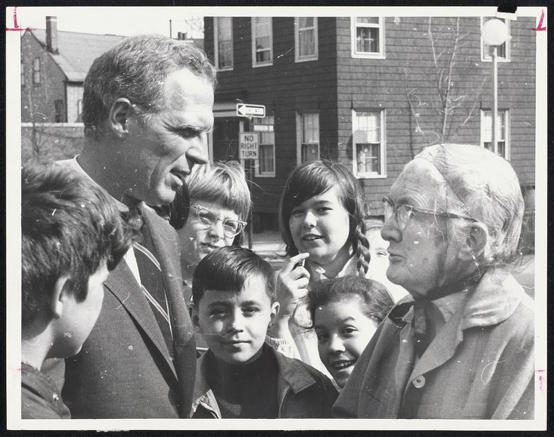 Street Corner Chat in Charlestown. Mayor White, during four-hour ...