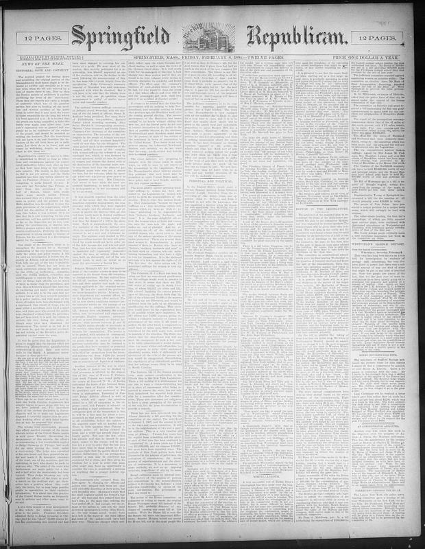 Springfield Weekly Republican. February 08, 1895 - Digital Commonwealth