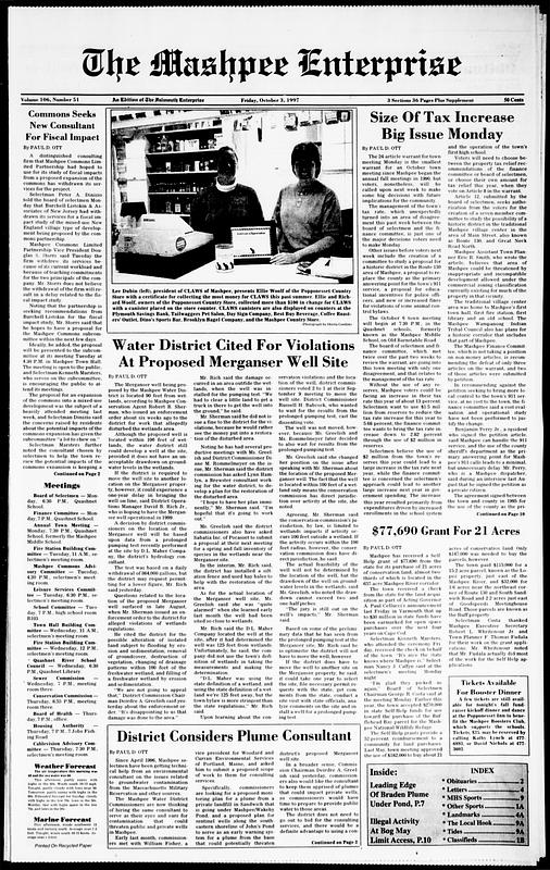 The Mashpee Enterprise. October 03, 1997 - Digital Commonwealth