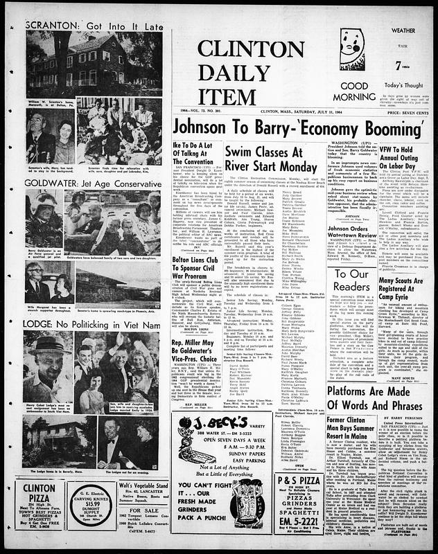 Clinton Daily Item. July 11, 1964 - Digital Commonwealth