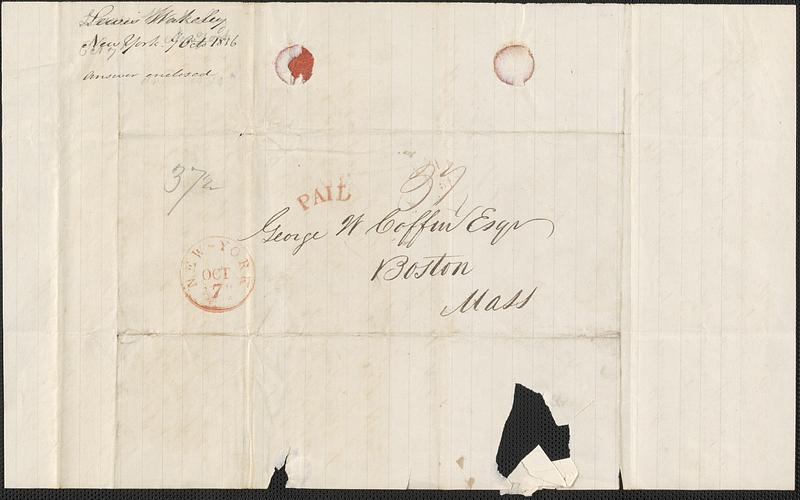 Lewis Wakeley to George Coffin, 7 October 1837 - Digital Commonwealth