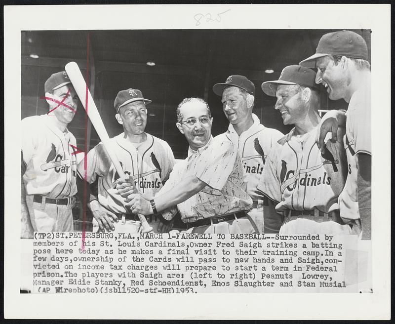 St. Petersburg, Fla. – Farewell To Baseball – Surrounded by members of ...
