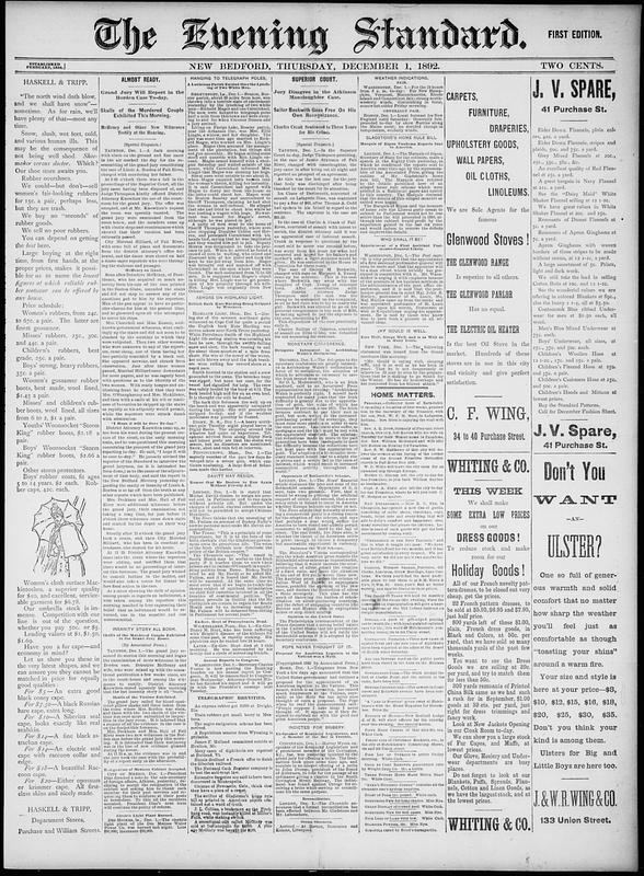 Evening Standard. December 01, 1892 - Digital Commonwealth