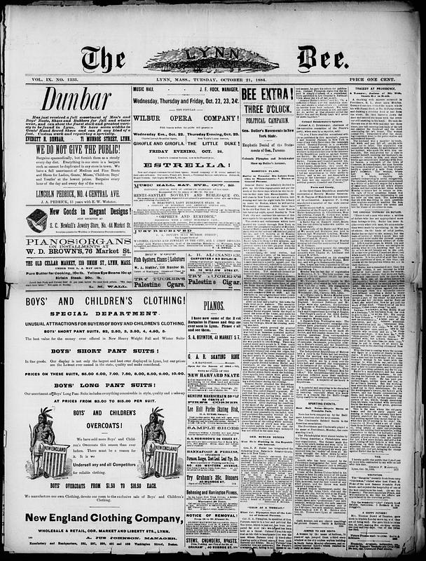 The Lynn Bee. October 21, 1884 - Digital Commonwealth