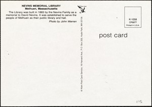 Nevins Memorial Library, Methuen, Massachusetts - Digital Commonwealth