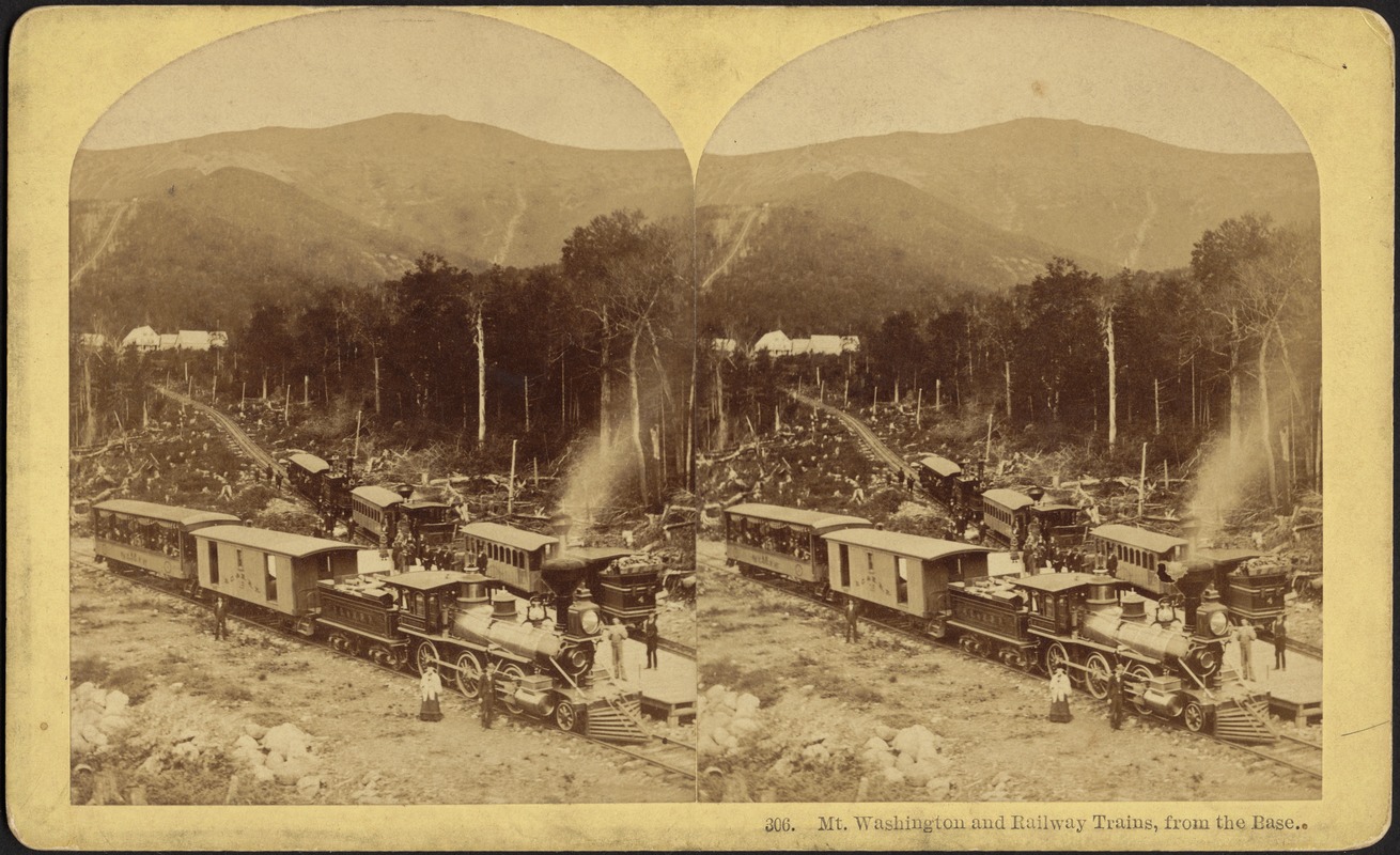 Mt. Washington and the railway trains, from the base - Digital Commonwealth