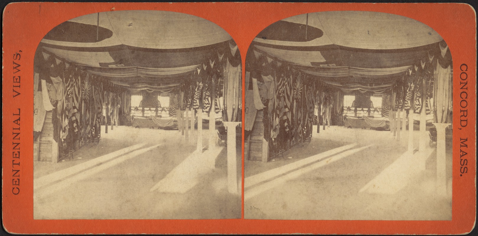 View in Agricultural Hall, decorated by U.S. government, for Centennial ...