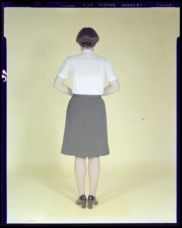 Women's uniform, blouse and skirt, rear view - Digital Commonwealth