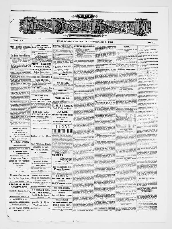 The East Boston Advocate. September 05, 1885 - Digital Commonwealth