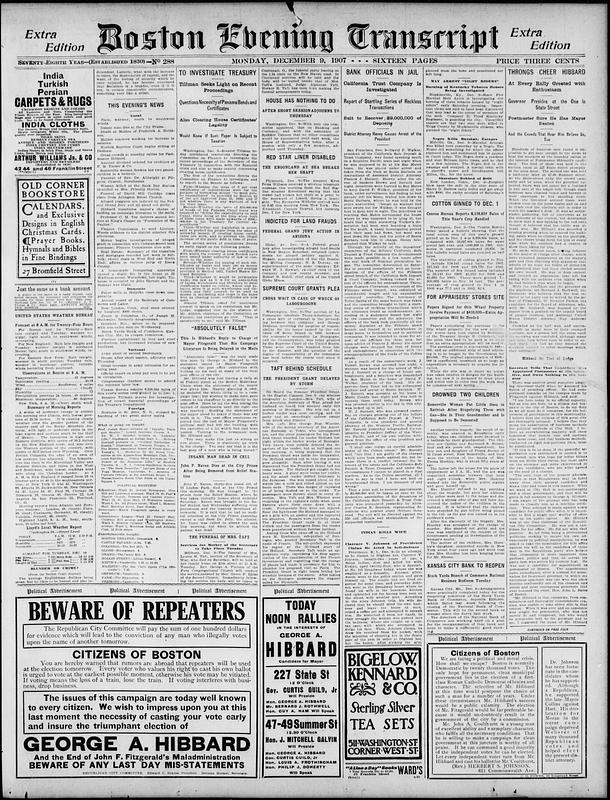 Boston Evening Transcript. December 09, 1907 - Digital Commonwealth