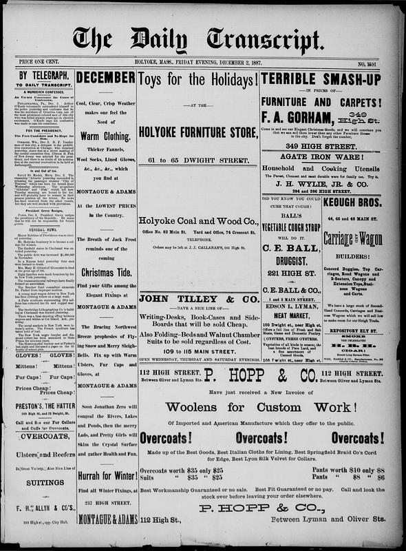 The Daily Transcript. December 02, 1887 - Digital Commonwealth