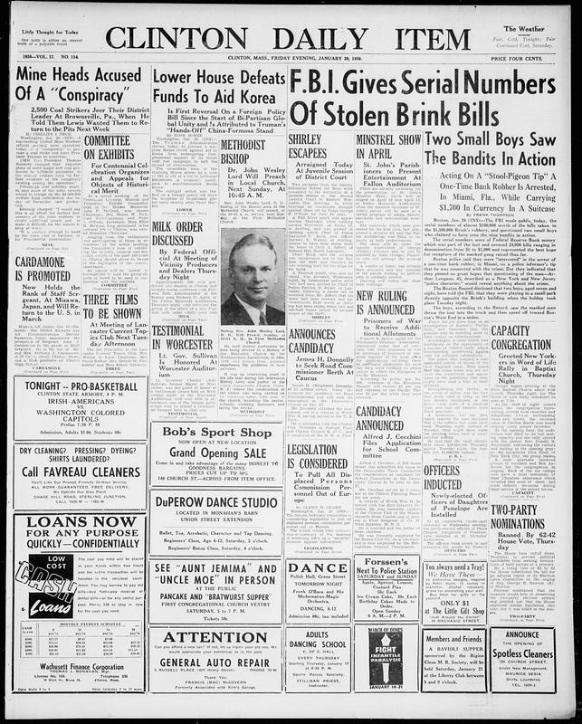 Clinton Daily Item. January 20, 1950 - Digital Commonwealth