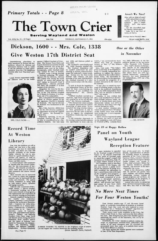 The Town Crier. September 17, 1964 - Digital Commonwealth