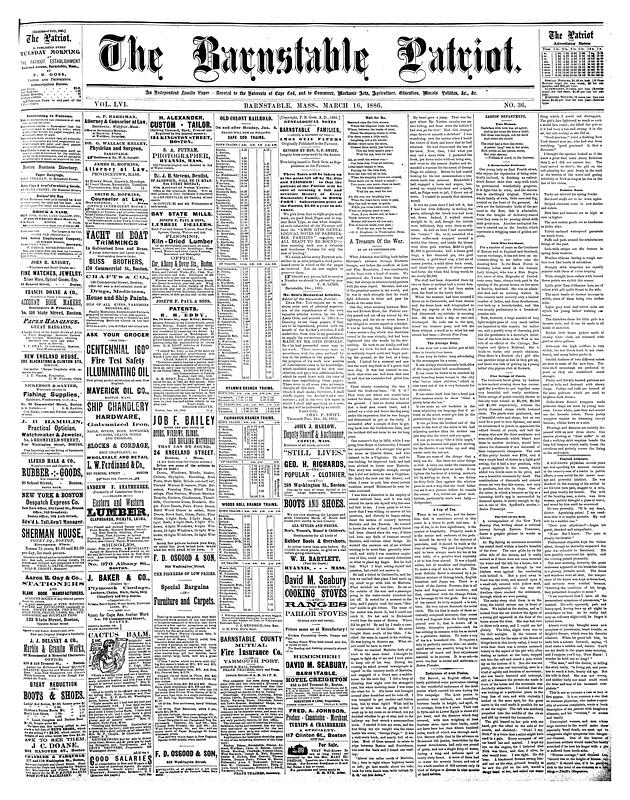 Barnstable Patriot. March 16, 1886 - Digital Commonwealth