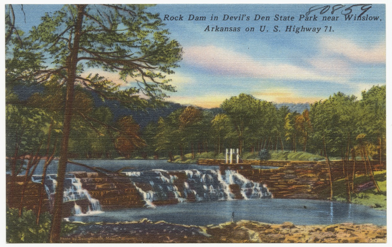 Rock Dam in Devil's Den State Park near Winslow Arkansas on U.S ...
