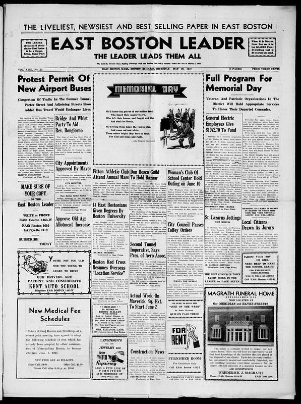 East Boston Leader. May 29, 1947 - Digital Commonwealth