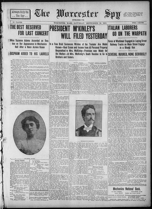 The Worcester Spy. September 28, 1901 - Digital Commonwealth
