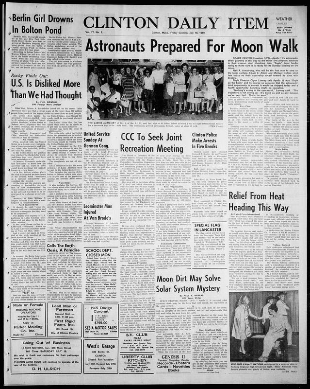 Clinton Daily Item. July 18, 1969 - Digital Commonwealth