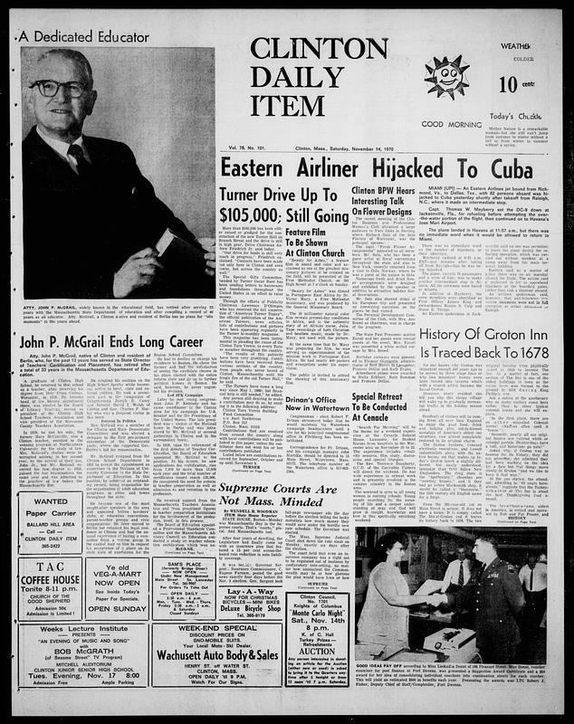 Clinton Daily Item. November 14, 1970 - Digital Commonwealth