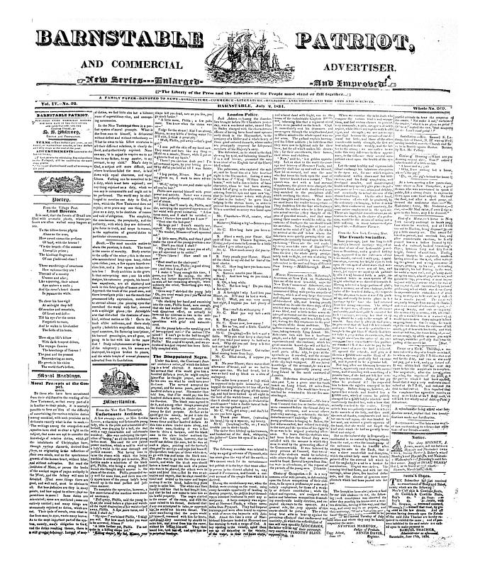 Barnstable Patriot, and Commercial Advertiser. July 02, 1834 - Digital ...