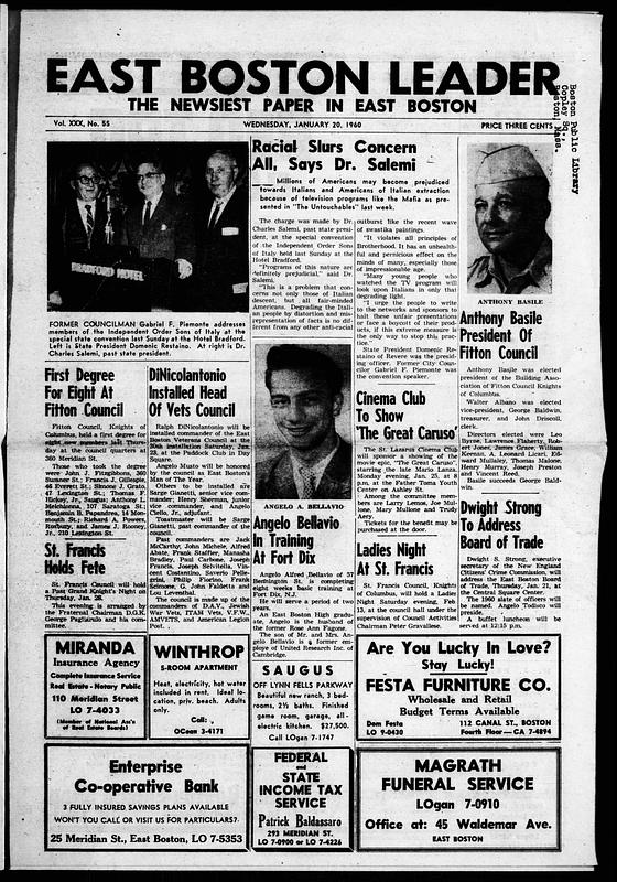 East Boston Leader, January 20, 1960 - Digital Commonwealth