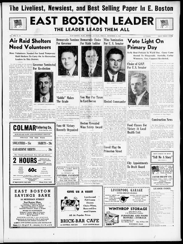 East Boston Leader. September 18, 1942 - Digital Commonwealth