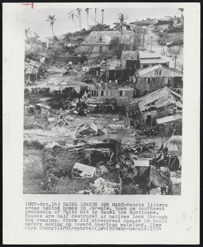 Hazel Leaves Her Mark-Debris litters areas behind homes in Jeremie ...