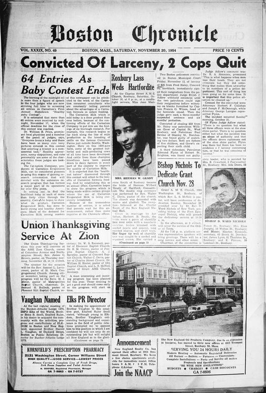 Boston Chronicle. November 20, 1954 - Digital Commonwealth