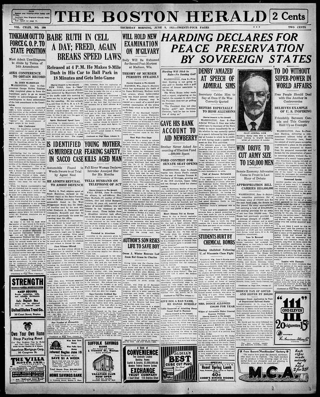 Boston Herald. June 09, 1921 - Digital Commonwealth