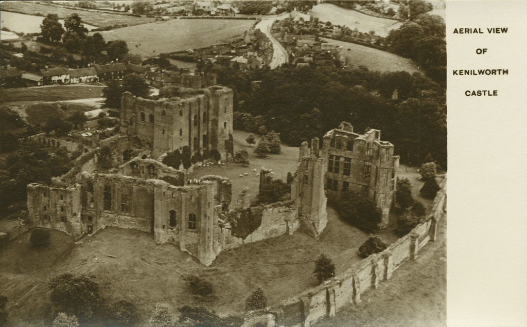 Postcard : Aerial View of Kenilworth Castle - Digital Commonwealth