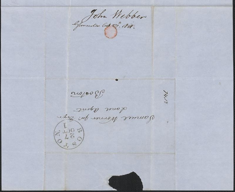 John Webber to Samuel Warner, 27 October 1851 - Digital Commonwealth