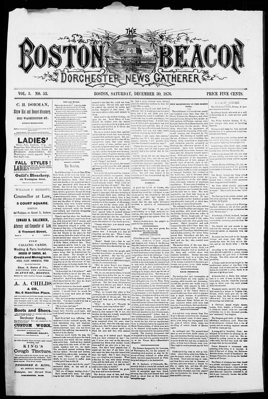 The Boston Beacon and Dorchester News Gatherer. December 30, 1876 ...
