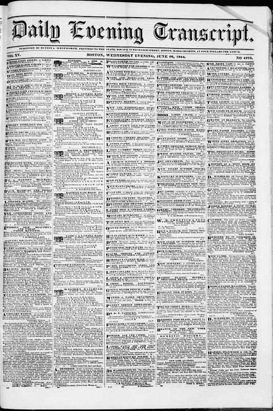 Daily Evening Transcript. June 26, 1844 - Digital Commonwealth