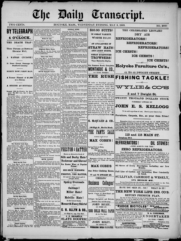 The Daily Transcript. May 08, 1889 - Digital Commonwealth