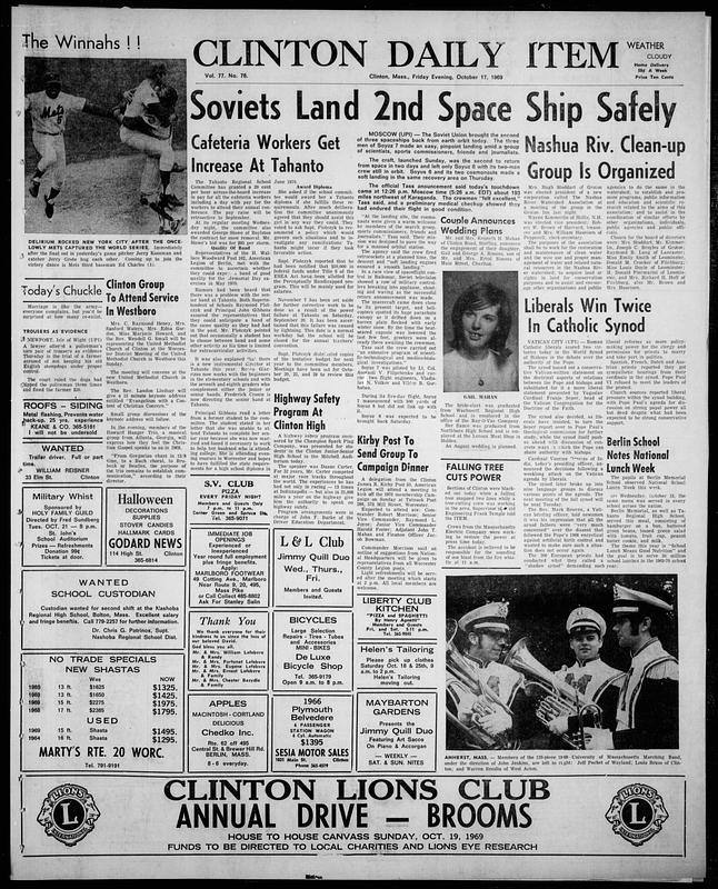 Clinton Daily Item. October 17, 1969 - Digital Commonwealth