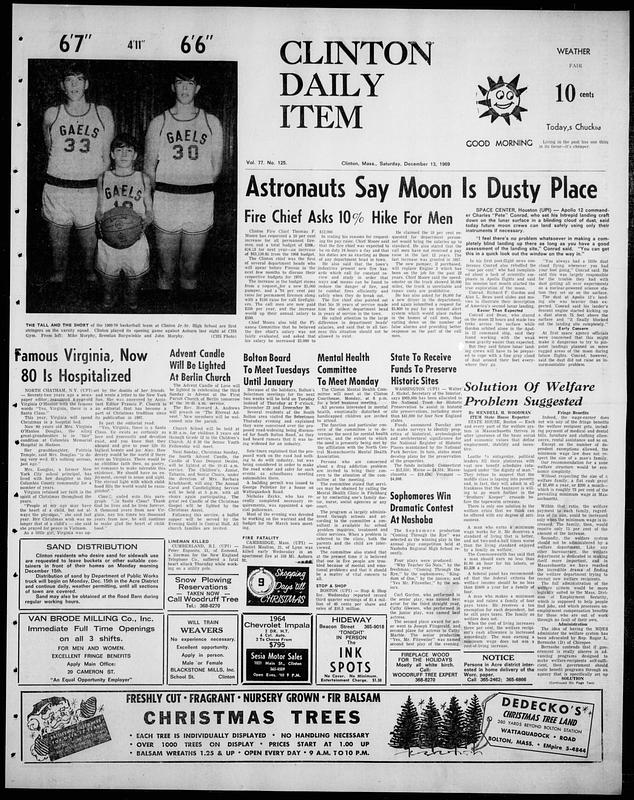 Clinton Daily Item. December 13, 1969 - Digital Commonwealth