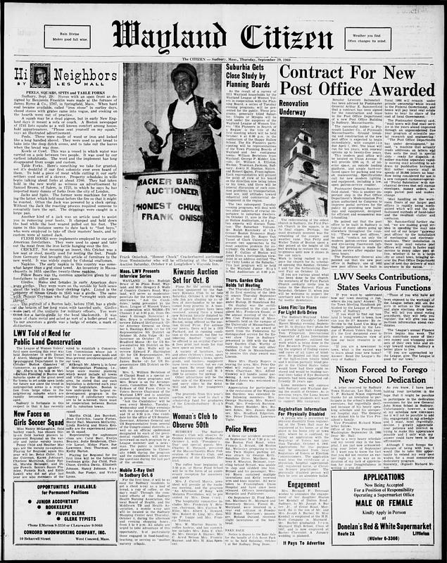 The Wayland Citizen. September 29, 1960 - Digital Commonwealth