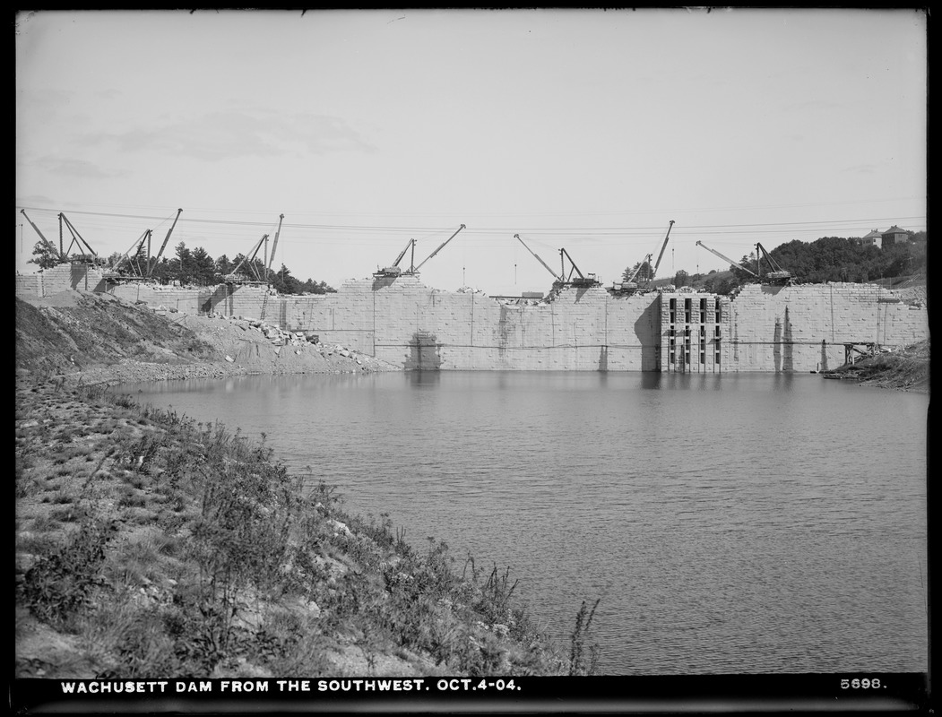 Wachusett Dam, from the southeast, Clinton, Mass., Oct. 4, 1904 ...