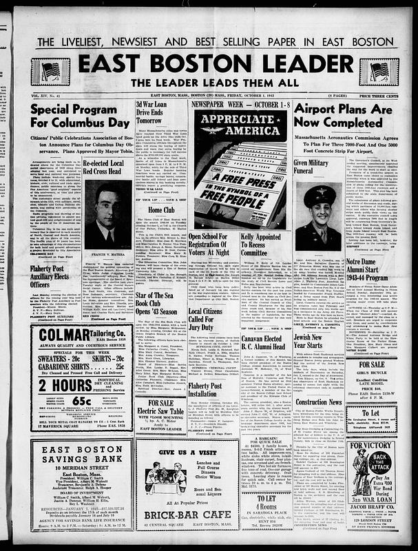 East Boston Leader. October 01, 1943 - Digital Commonwealth