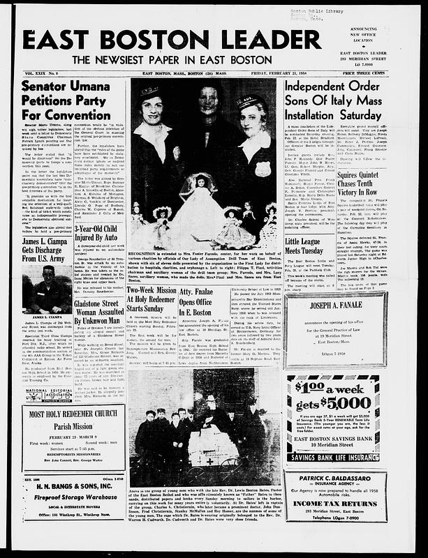 East Boston Leader. February 21, 1958 - Digital Commonwealth