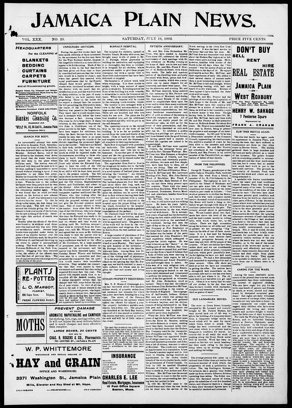 Jamaica Plain News. July 19, 1902 - Digital Commonwealth