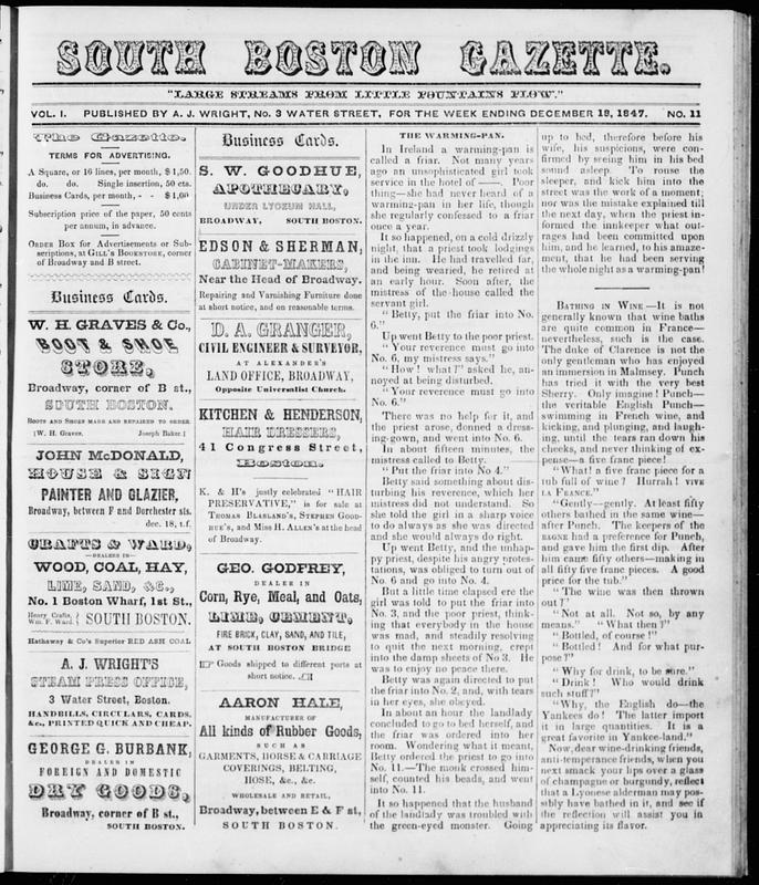 South Boston Gazette. December 18, 1847 - Digital Commonwealth