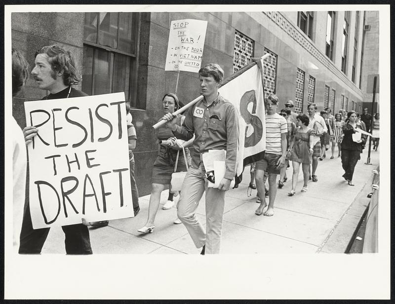 Draft resisters coming down water st. towards Federal BLDG. to bring ...