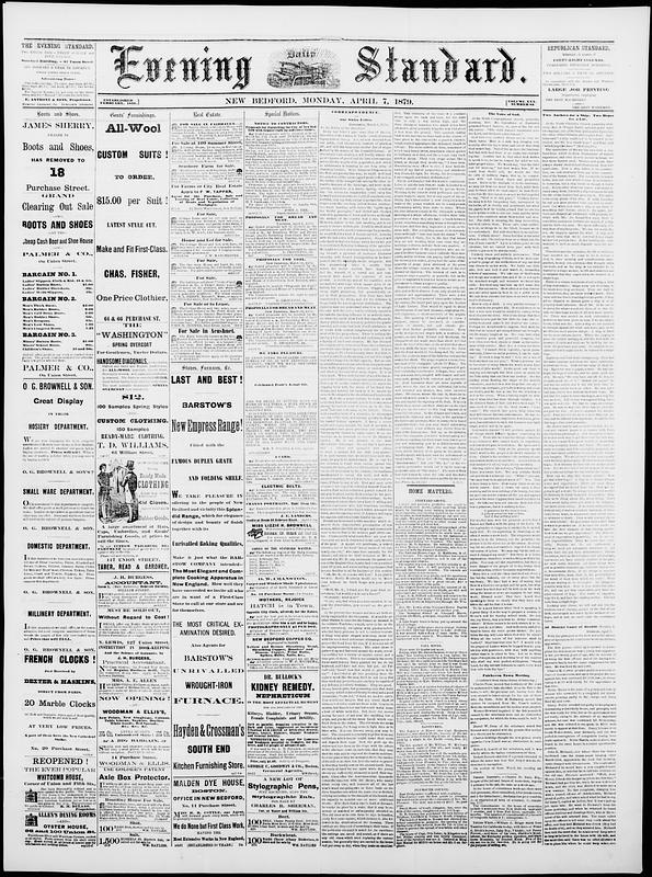 Evening Standard. April 07, 1879 - Digital Commonwealth