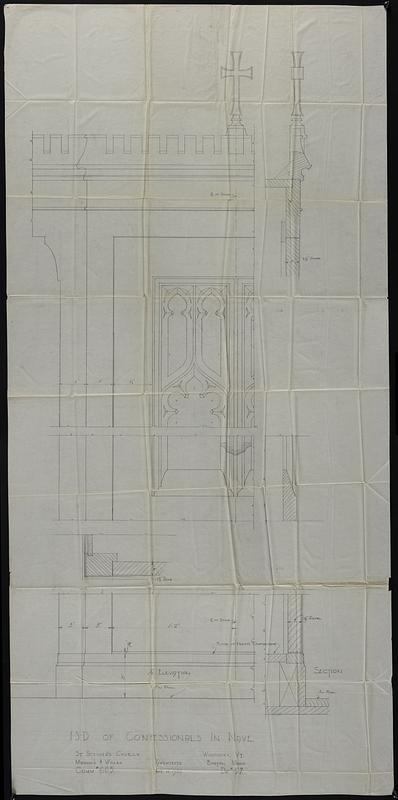 Full-scale drawing of confessionals in nave - Digital Commonwealth