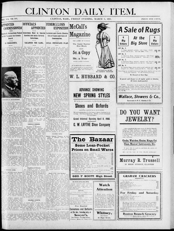 Clinton Daily Item. March 06, 1908 - Digital Commonwealth