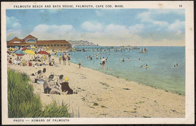 Falmouth Beach and Bath House, Falmouth, Cape Cod, Mass. - Digital ...
