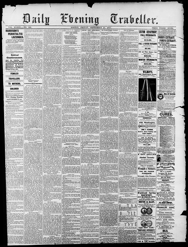 Daily Evening Traveller. September 21, 1877 - Digital Commonwealth