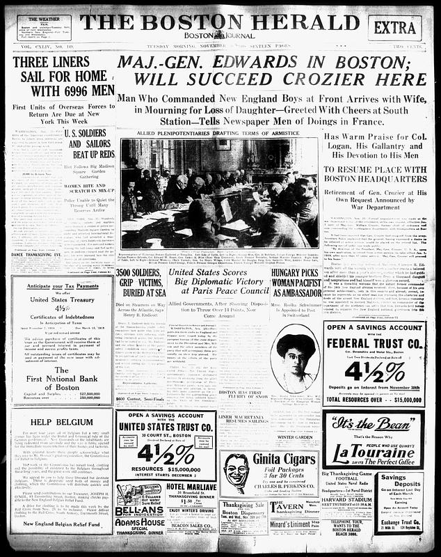 Boston Herald and Boston Journal. November 26, 1918 - Digital Commonwealth