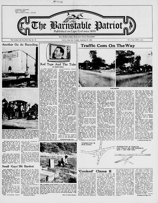 Barnstable Patriot. September 27, 1973 - Digital Commonwealth